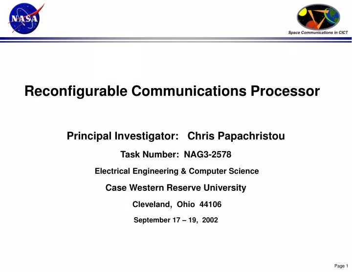 Ppt Reconfigurable Communications Processor Powerpoint Presentation