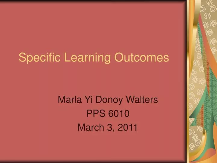 PPT - Specific Learning Outcomes PowerPoint Presentation, free download ...