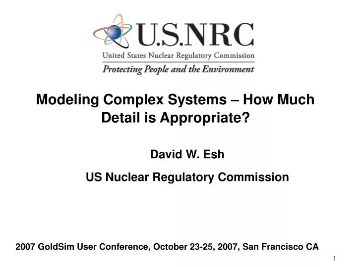 PPT - Modeling Complex Systems – How Much Detail is Appropriate ...