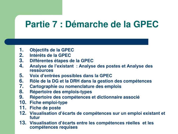PPT - Gestion des emplois et des compétences PowerPoint Presentation ...