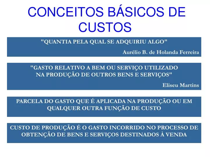 PPT - CONCEITOS BÁSICOS DE CUSTOS PowerPoint Presentation, free ...