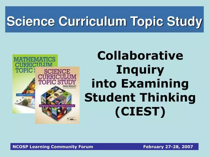 PPT - Science Curriculum Topic Study PowerPoint Presentation, free ...