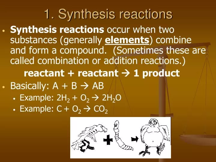 PPT - 1. Synthesis reactions PowerPoint Presentation, free download ...
