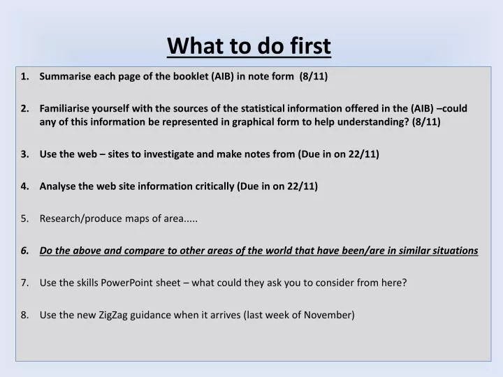 PPT - What to do first PowerPoint Presentation, free download - ID:6382863