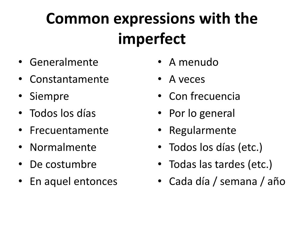 PPT - El pretérito y el imperfecto PowerPoint Presentation, free ...