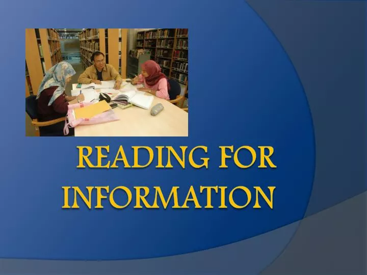 PPT - Reading for Information PowerPoint Presentation, free download ...