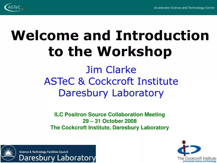 PPT - Welcome and Introduction to the Workshop PowerPoint Presentation ...