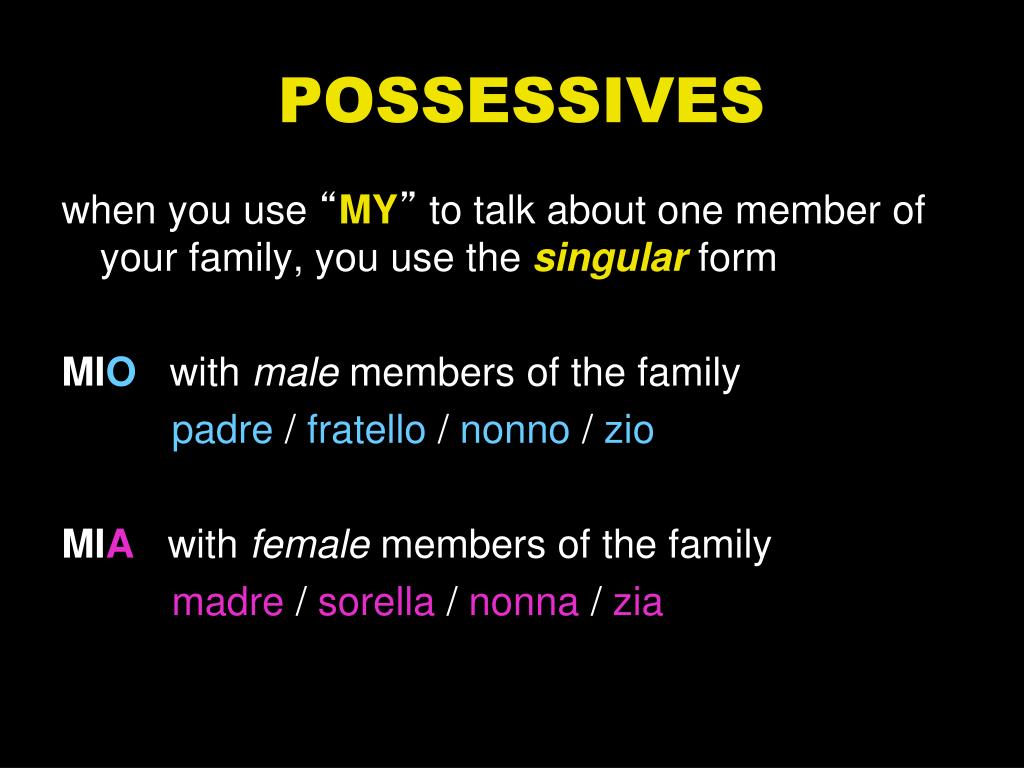 PPT - La mia famiglia PowerPoint Presentation, free download - ID:6385463