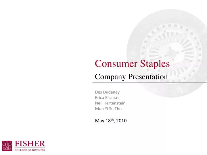 PPT - Consumer Staples Company Presentation PowerPoint Presentation ...