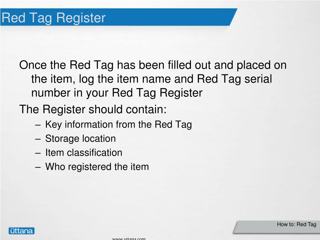 PPT - How to: Red Tag PowerPoint Presentation, free download - ID:6386403
