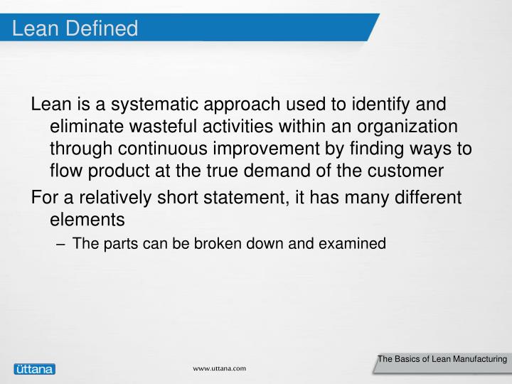 PPT - The Basics of Lean Manufacturing PowerPoint Presentation - ID:6386418