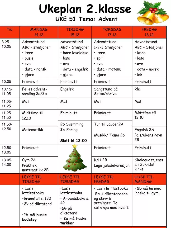 PPT - Ukeplan 2.klasse UKE 51 Tema: Advent PowerPoint Presentation ...