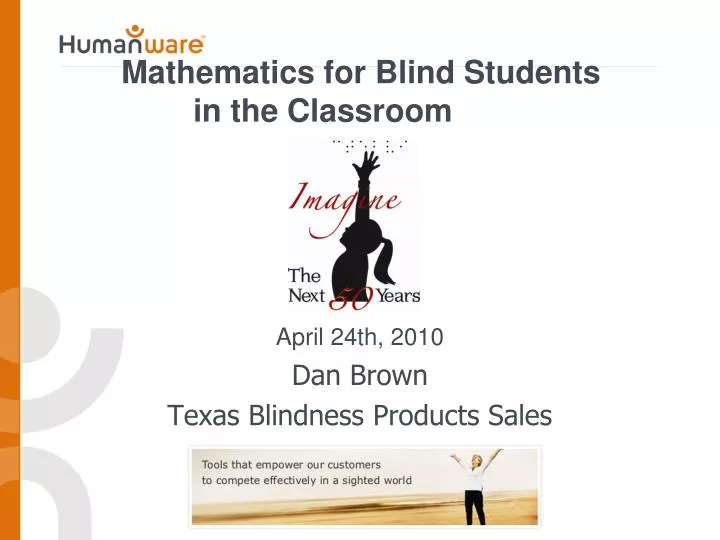 PPT - Mathematics for Blind Students in the Classroom PowerPoint ...