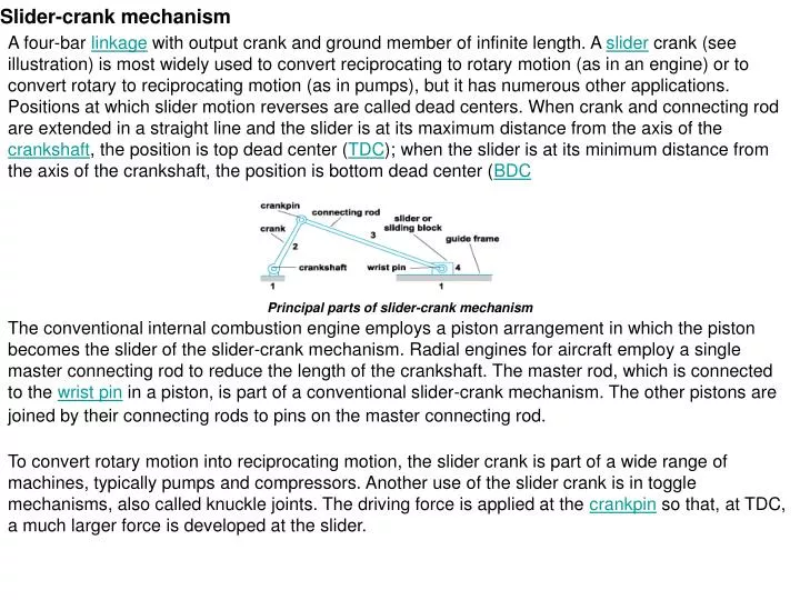 PPT - Slider-crank mechanism PowerPoint Presentation, free download ...
