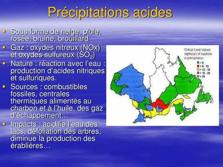 PPT - Précipitations acides PowerPoint Presentation, free download - ID ...