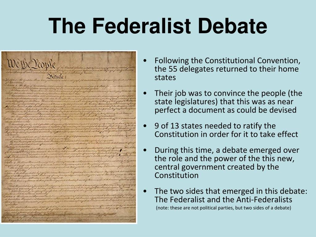 PPT - The Federalist Debate in US History PowerPoint Presentation, free ...
