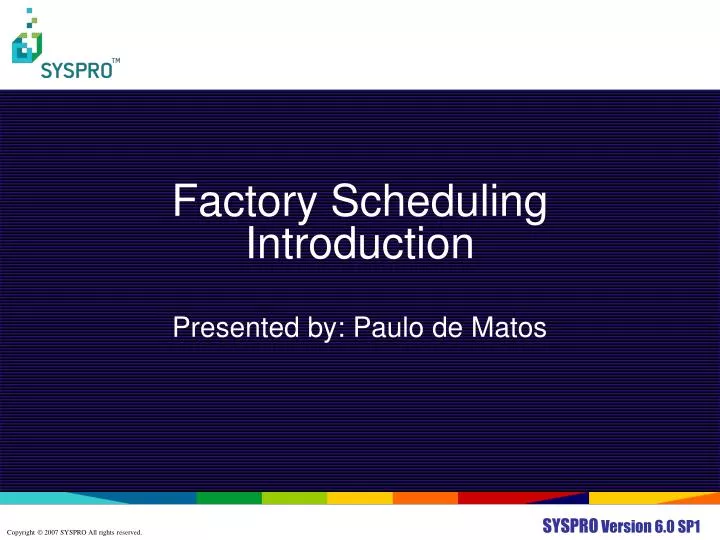 PPT - Factory Scheduling Introduction PowerPoint Presentation, free ...
