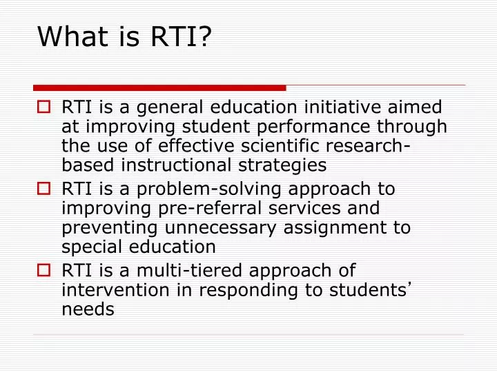 PPT - What is RTI? PowerPoint Presentation, free download - ID:6390406