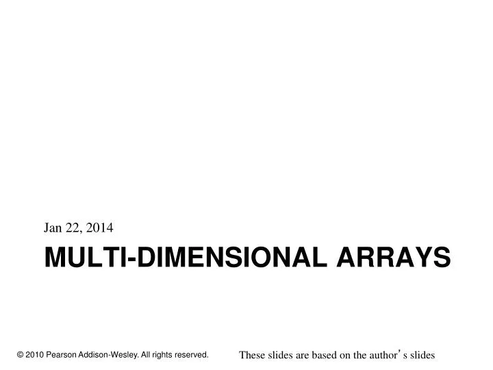 PPT - Multi-Dimensional Arrays PowerPoint Presentation, free download ...