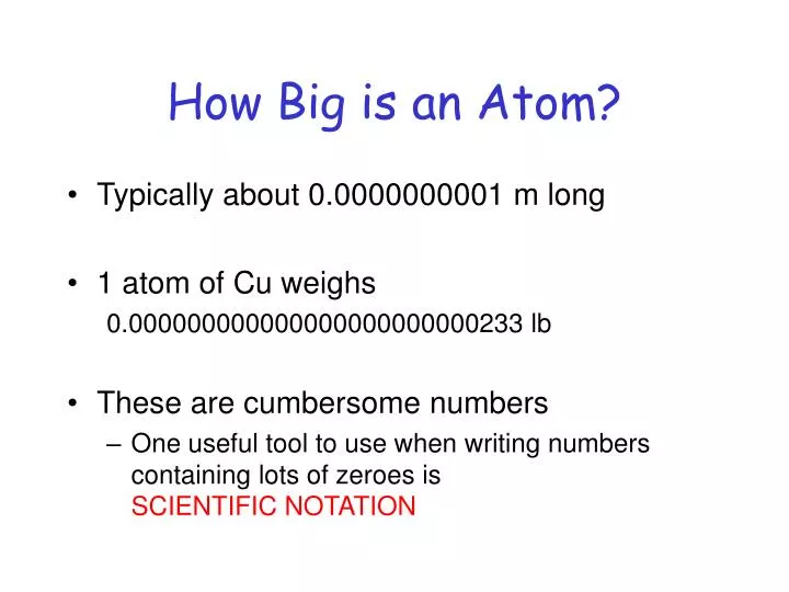 PPT - How Big is an Atom? PowerPoint Presentation, free download - ID ...