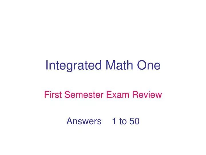 PPT - Integrated Math One PowerPoint Presentation, free download - ID ...