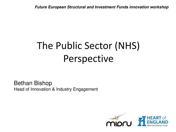 PPT - The Public Sector (NHS) Perspective PowerPoint Presentation, free ...