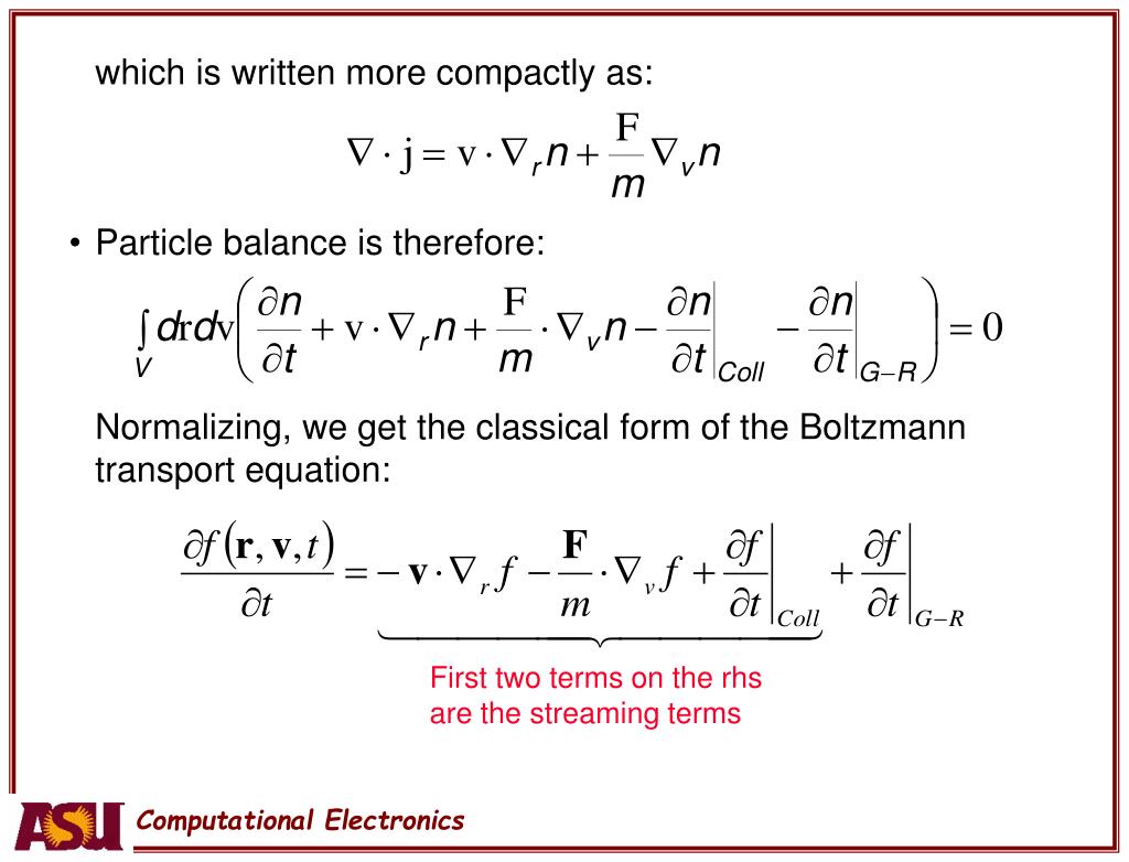 PPT - Boltzmann Transport Equation and Scattering Theory PowerPoint ...