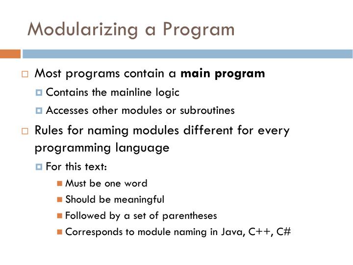 PPT - Chapter 3: Modularization PowerPoint Presentation - ID:6393761
