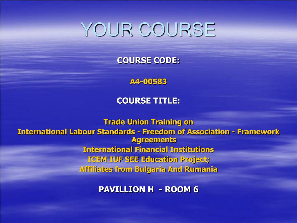PPT - Welcome to the International Training Centre of the ILO in Turin ...