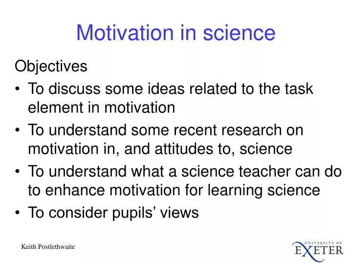 PPT - Motivation in science PowerPoint Presentation, free download - ID ...