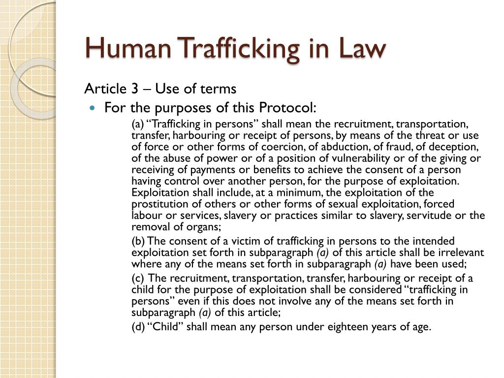 PPT - Human Trafficking in Transnational Criminal Law PowerPoint ...