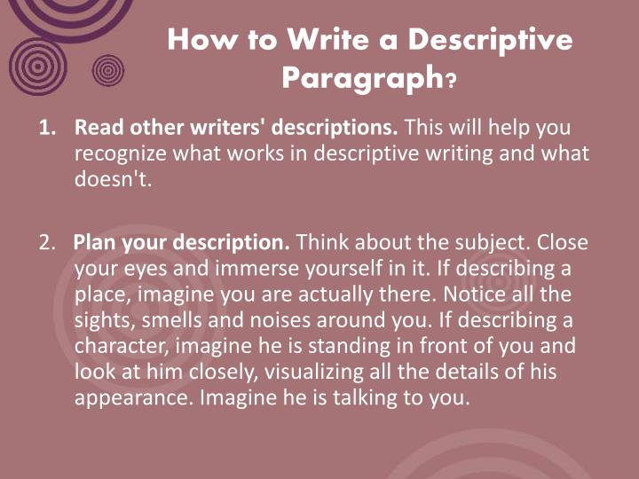 PPT - THE DESCRIPTIVE PARAGRAPH PowerPoint Presentation - ID:6396968