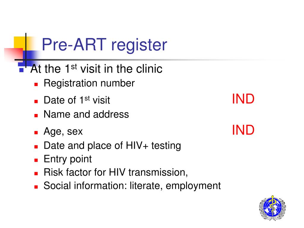 PPT - Sub module 3 Pre-ART and ART registers PowerPoint Presentation ...