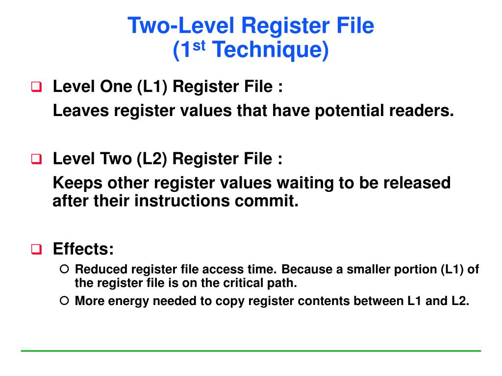 PPT - Reducing the Complexity of the Register File in Dynamic ...