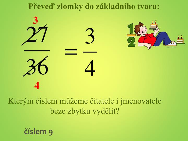 PPT - Zlomky - krácení zlomků PowerPoint Presentation - ID:6398129