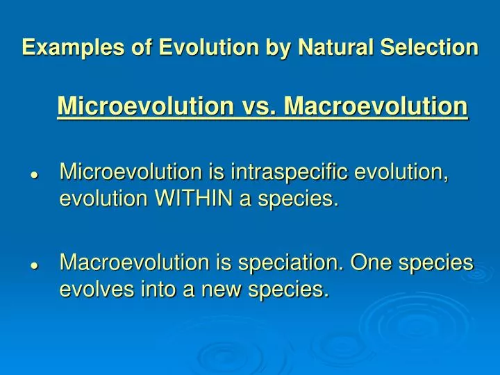 PPT - Examples of Evolution by Natural Selection PowerPoint ...