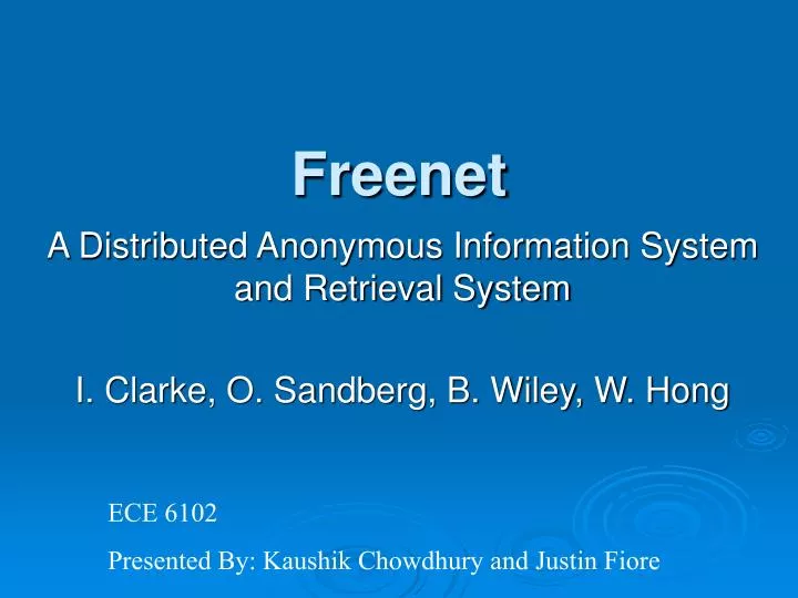 PPT - Freenet PowerPoint Presentation, free download - ID:6399103