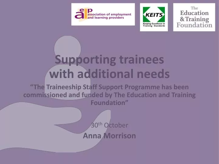 PPT - Supporting trainees with additional needs PowerPoint Presentation ...