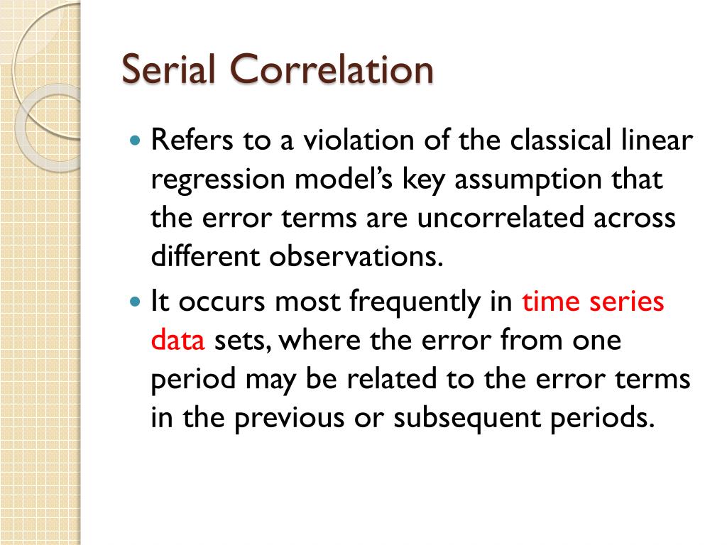 PPT - Serial Correlation PowerPoint Presentation, free download - ID ... PPT - Serial Correlation PowerPoint Presentation, free download - ID ...
