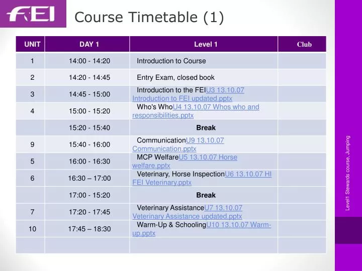 PPT - Course Timetable (1) PowerPoint Presentation, free download - ID ...