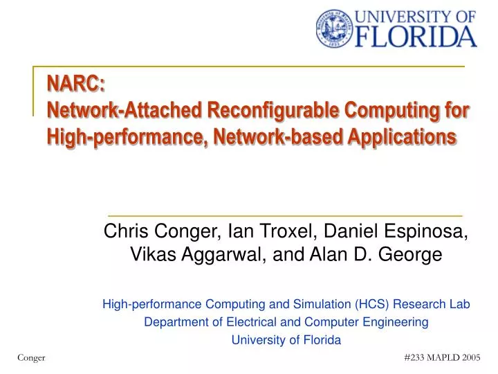 Ppt Narc Network Attached Reconfigurable Computing For High 4035