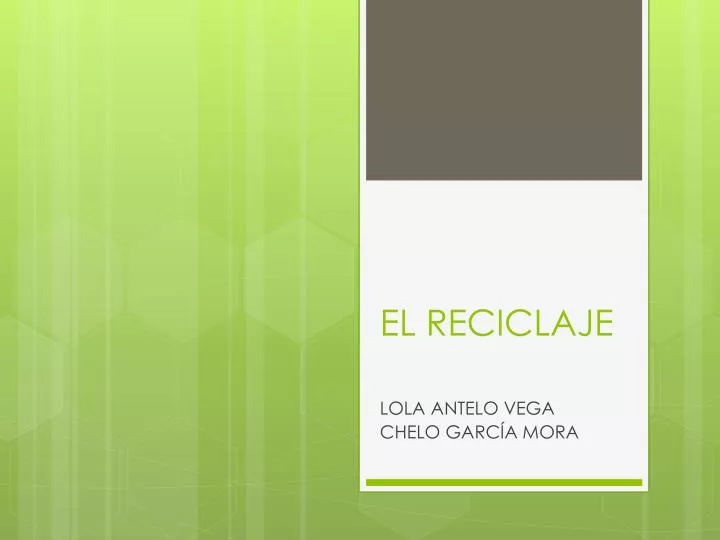 PPT - EL RECICLAJE PowerPoint Presentation, free download - ID:6402194