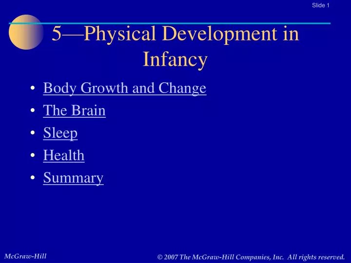 PPT - 5—Physical Development in Infancy PowerPoint Presentation, free ...