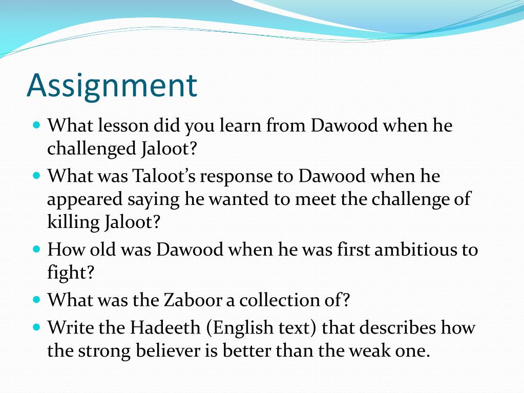 PPT - The Prophet King: The Story of Prophet Dawood PowerPoint ...