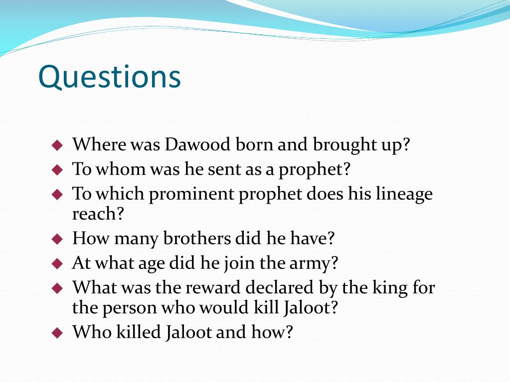 PPT - The Prophet King: The Story of Prophet Dawood PowerPoint ...