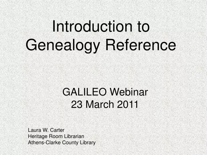 PPT - Introduction to Genealogy Reference PowerPoint Presentation, free ...
