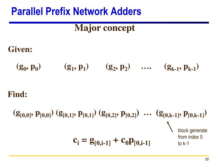 PPT - Conditional-Sum Adders and Parallel Prefix Network Adders FPGA ...