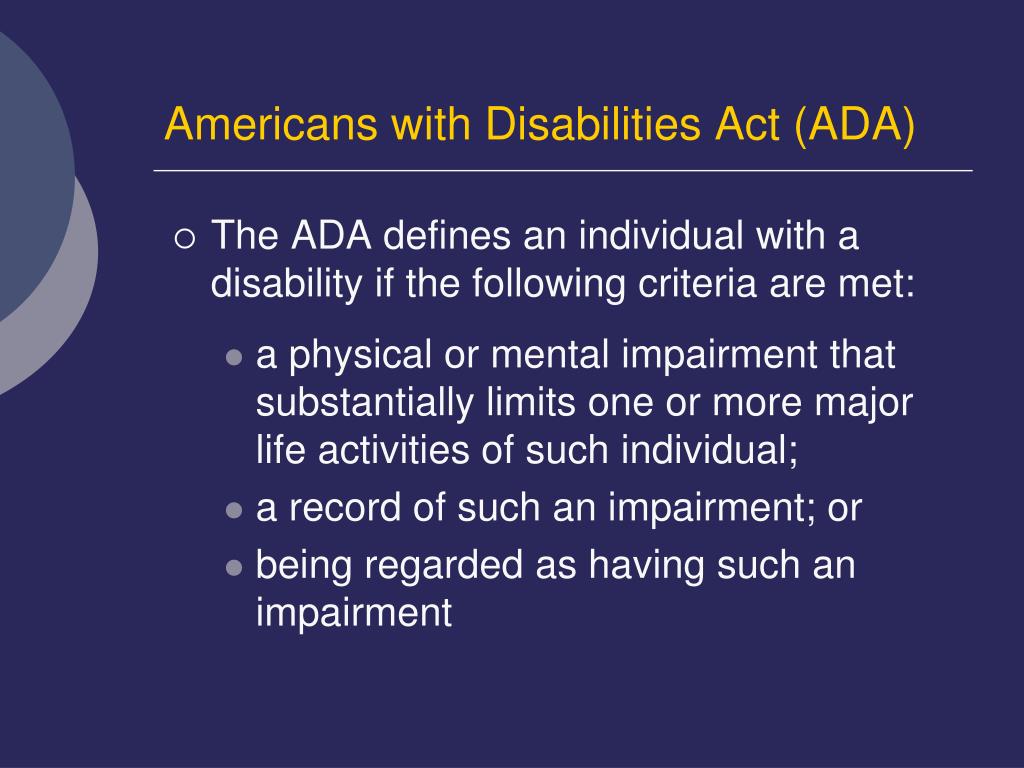 PPT - Americans with Disabilities Act (ADA) Policy PowerPoint ... PPT - Americans with Disabilities Act (ADA) Policy PowerPoint ...
