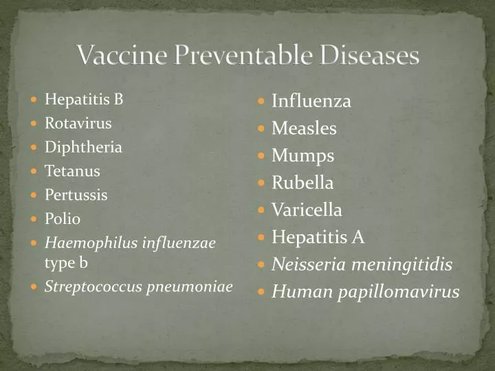 PPT - Vaccine Preventable Diseases PowerPoint Presentation, free ...