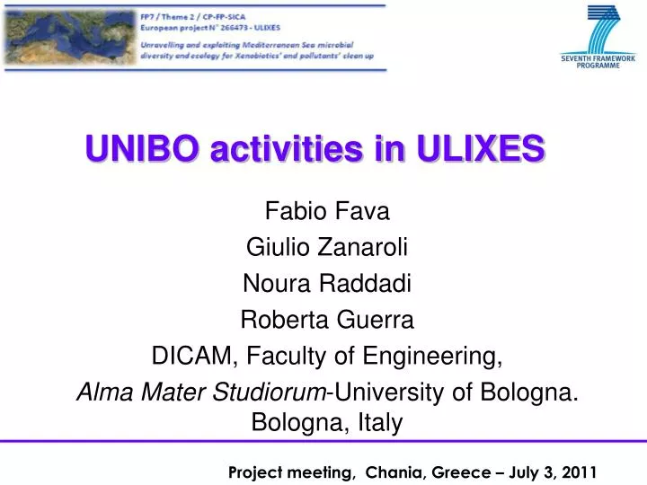 PPT - UNIBO activities in ULIXES PowerPoint Presentation, free download ...